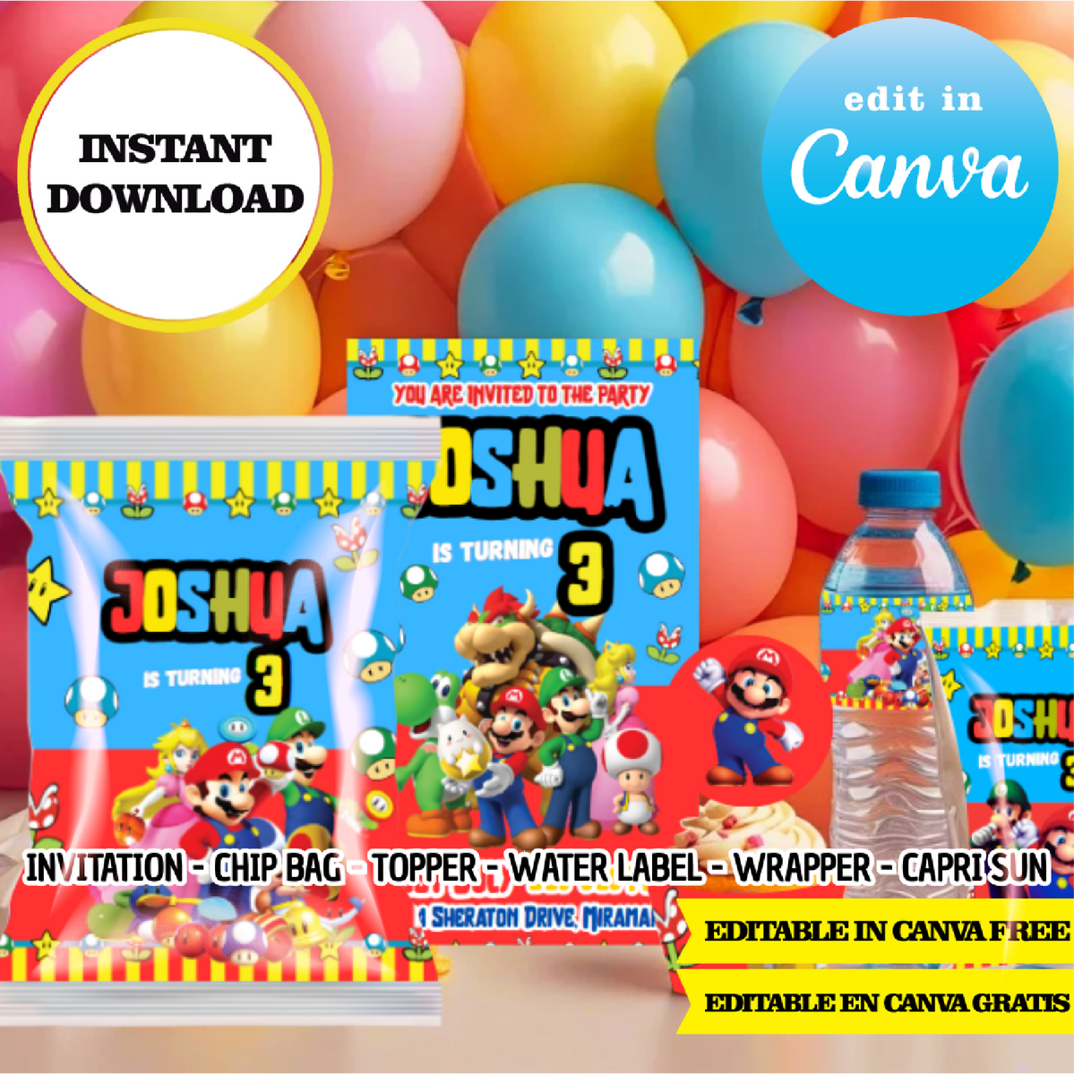 Super Mario – Canva Templates (Chip Bags, Labels & More) – Phigraphic