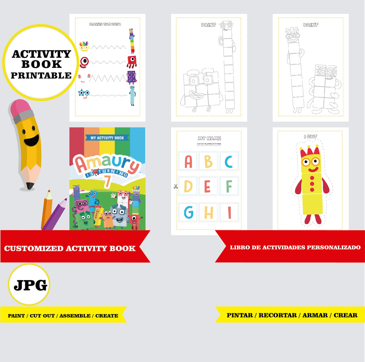 Numberblock Activity/Coloring Book – 29 Pages | Phigraphic