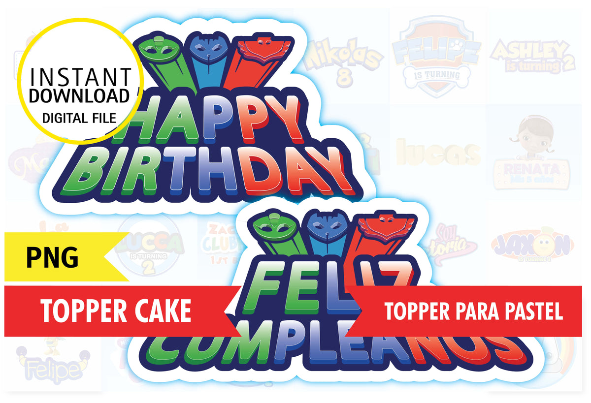 Pj Mask Printable Topper Cake Phigraphic 5182
