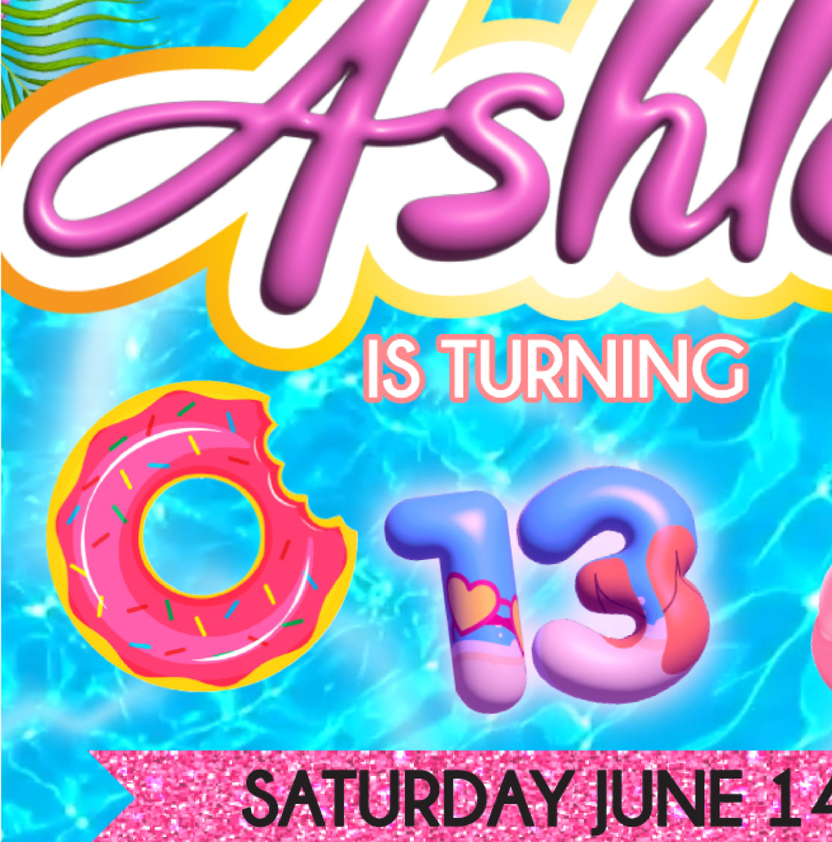 Pool party Animated Birthday Video Invitation | Phigraphic