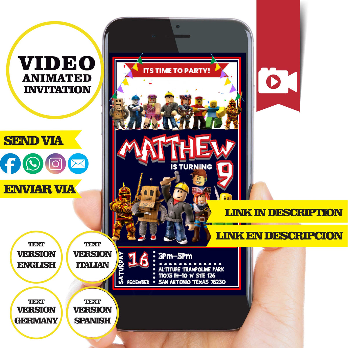 Roblox, Animated video Invitation – Phigraphic