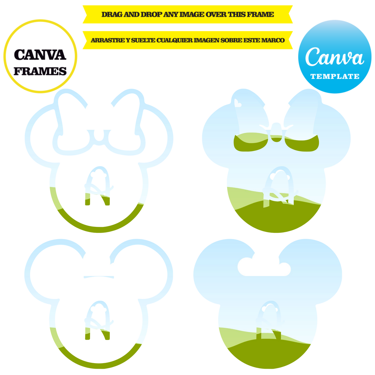 Disney clipart, frame template mockup, drag and drop, add your own bac ...