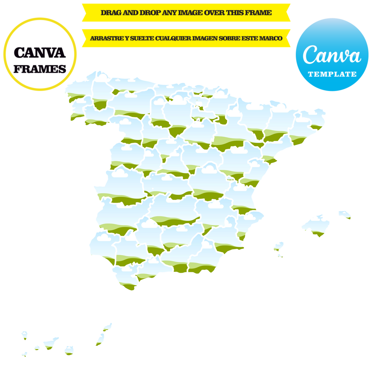 Spain, frame template Spain, mockup, drag and drop – Phigraphic