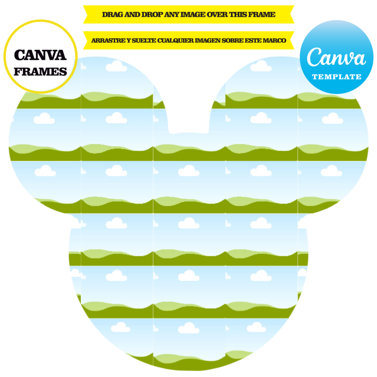 Disney clipart, frame template mockup, drag and drop, add your own bac ...