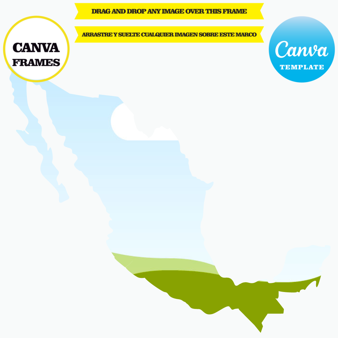 Mexico, frame template Mexico, mockup, drag and drop, add your own bac ...