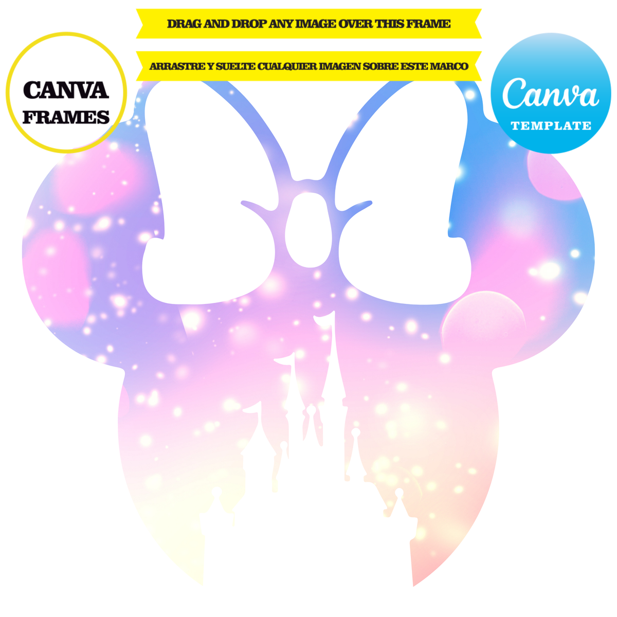 Disney clipart, frame template mockup, drag and drop, add your own bac ...