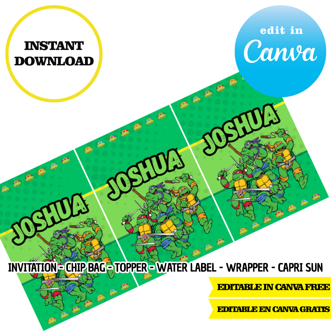Ninja Turtles – Canva Templates (Chip Bags, Labels & More) – Phigraphic