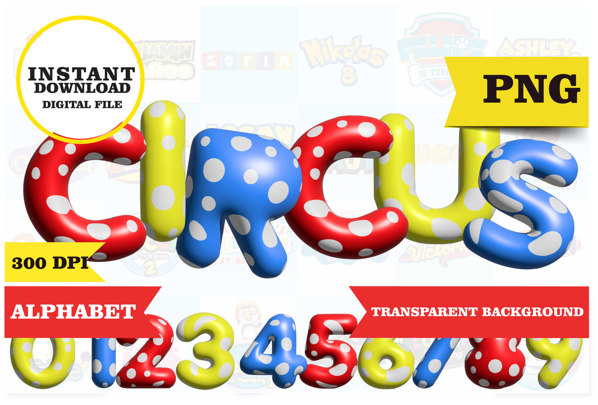 The amazing digital circus Inspired Printable Alphabet Clipart – PNG ...
