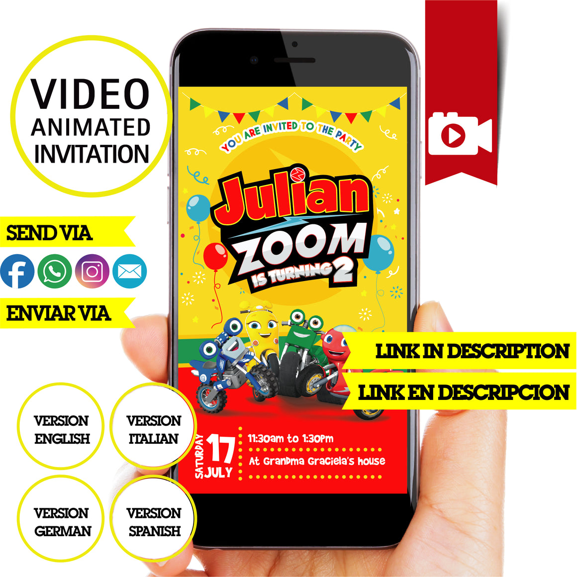 Ricky Zoom Animated Birthday Video Invitation | Phigraphic