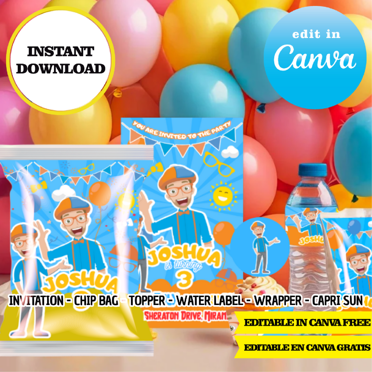 Blippi - Canva Templates (Chip Bags, Labels & More) – Phigraphic