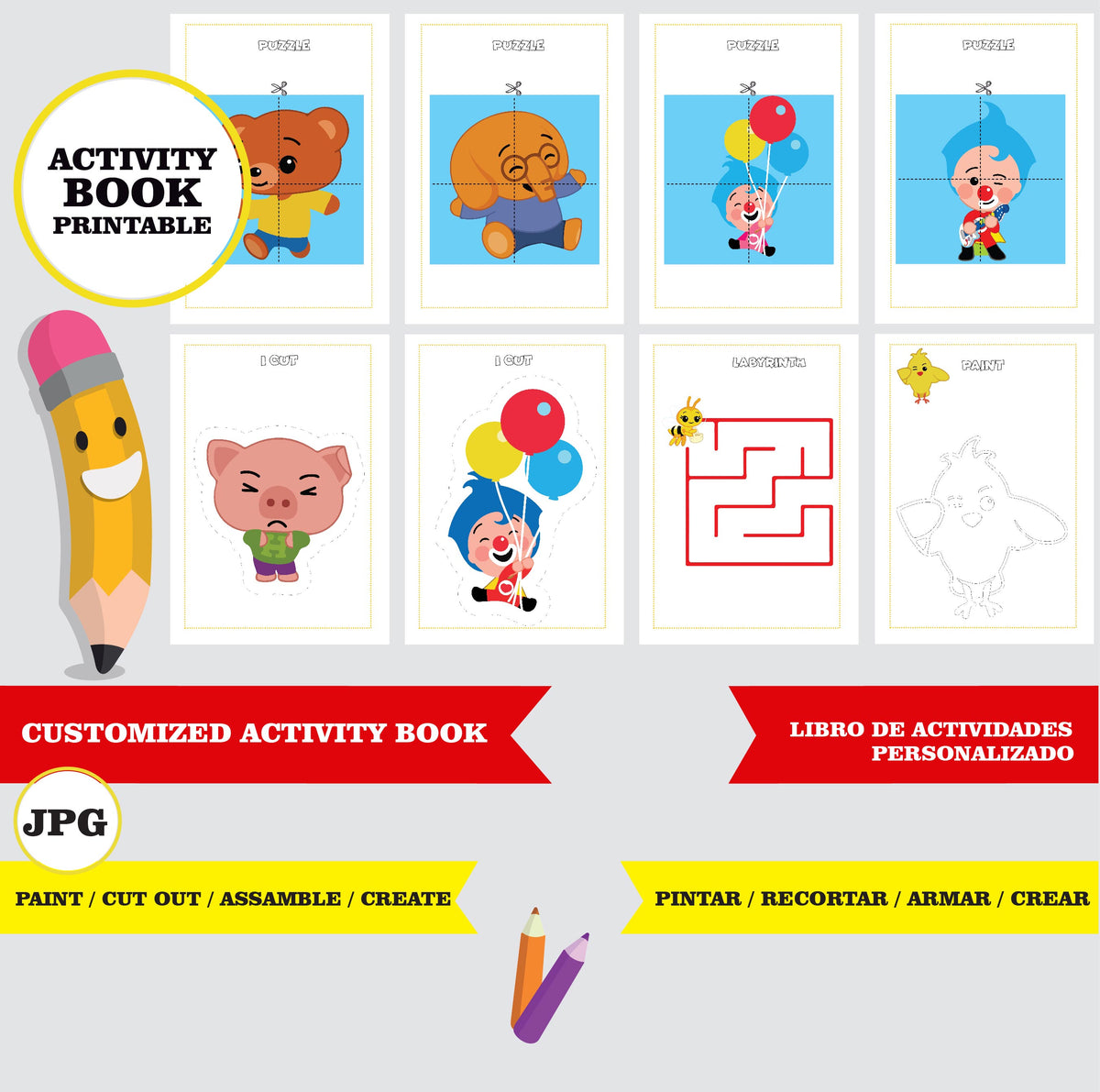 Plim Plim Safari Activity/Coloring Book – 29 Pages | Phigraphic