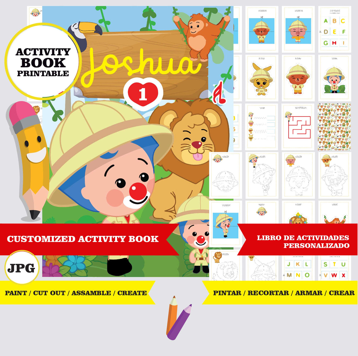 Plim Plim Safari Activity/Coloring Book – 29 Pages | Phigraphic