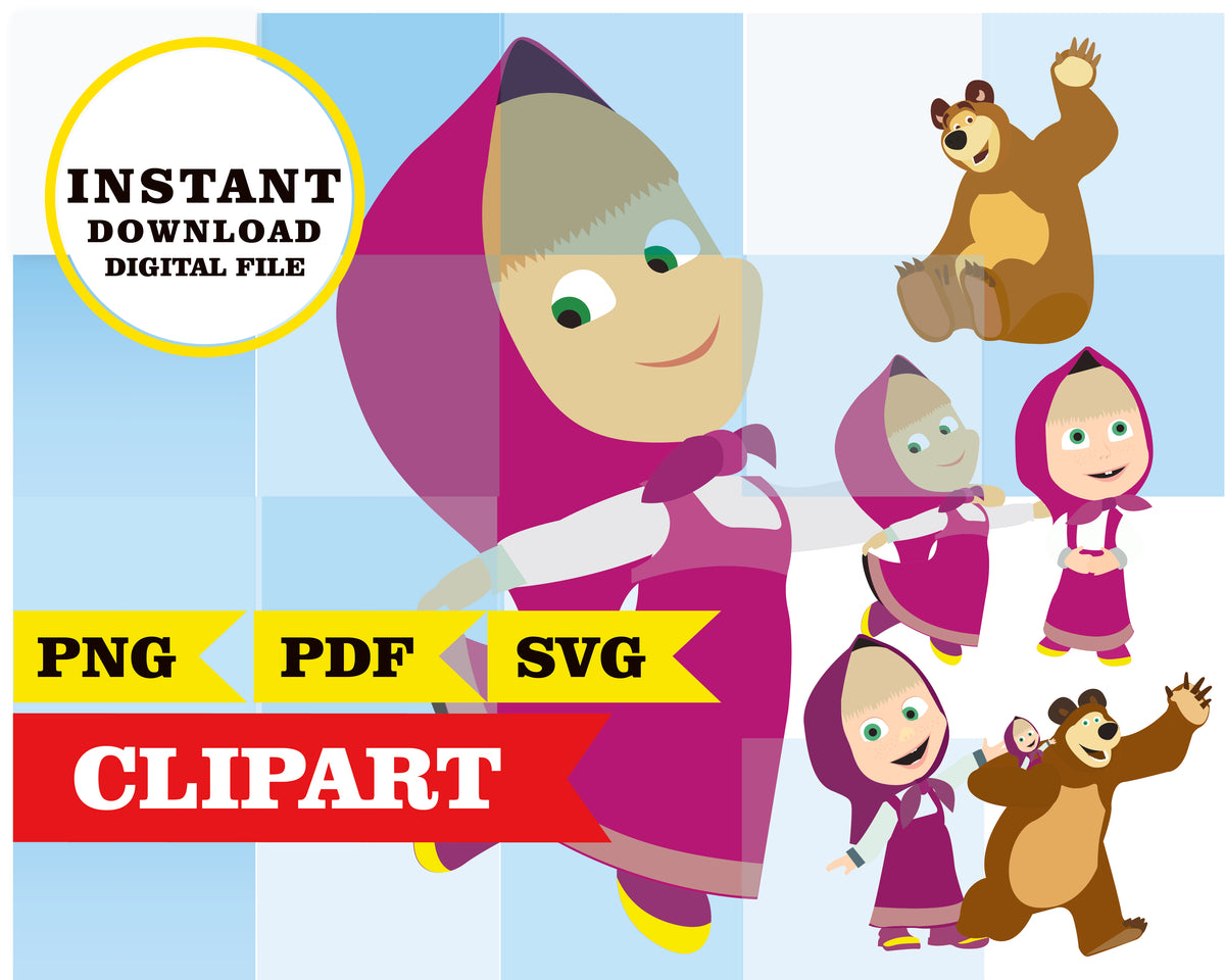 Masha and the bear clipart | Phigraphic