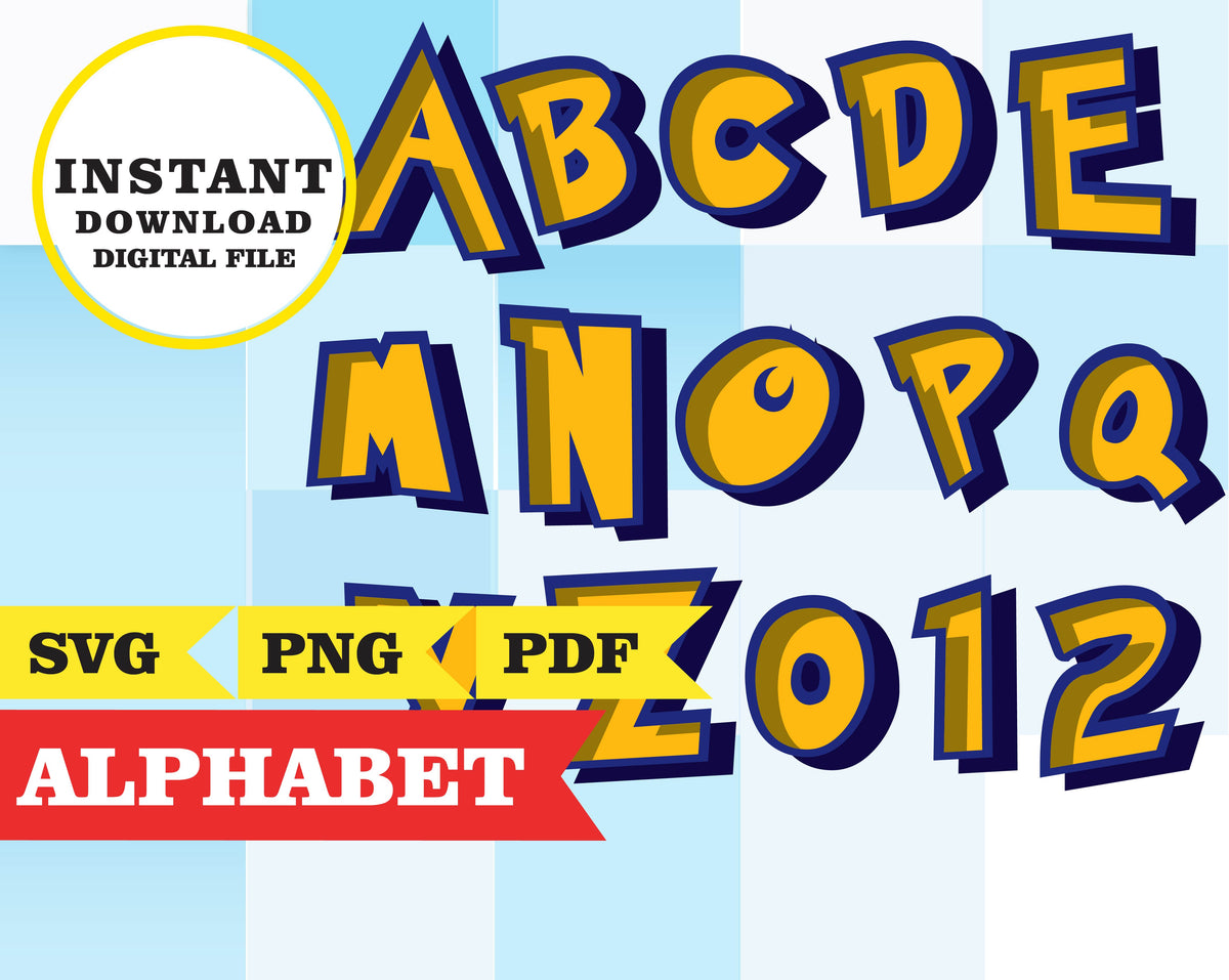 Pokemon Pikachu Inspired Printable Alphabet Clipart – Phigraphic