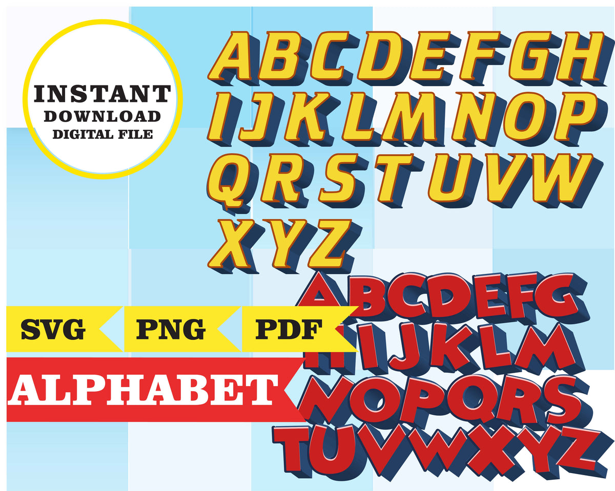 Mickey and the roadster racers alphabet, PNG, SVG, PDF files – Phigraphic