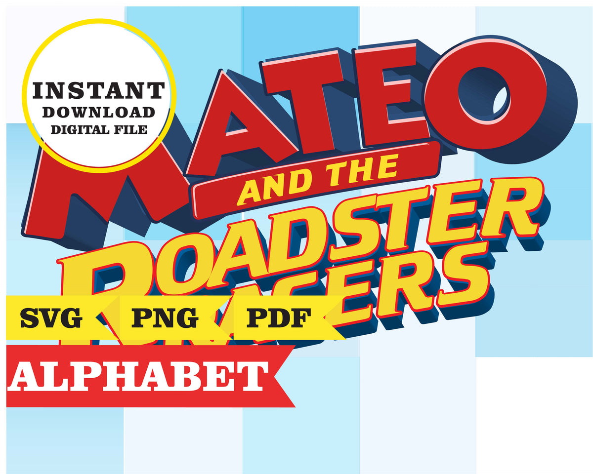 Mickey and the roadster racers alphabet, PNG, SVG, PDF files – Phigraphic