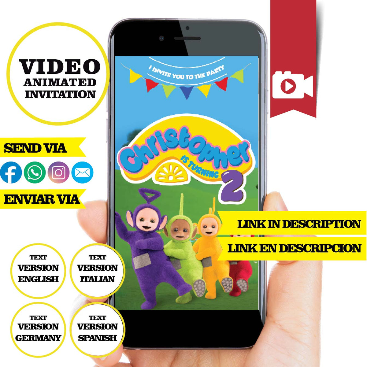 Teletubbies, animated video invitation – Phigraphic