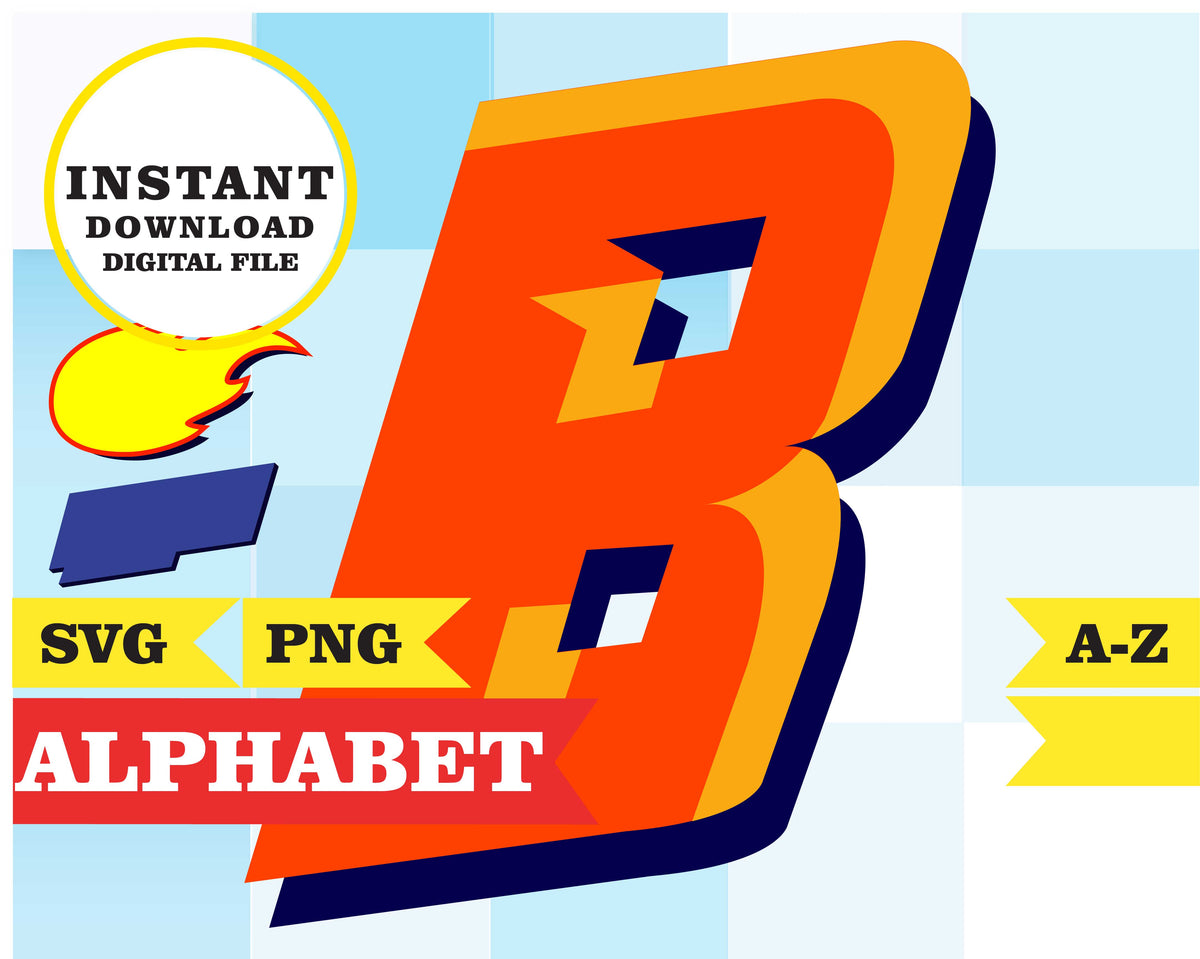 Blaze and the monster machines, alphabet, SVG, PNG files – Phigraphic