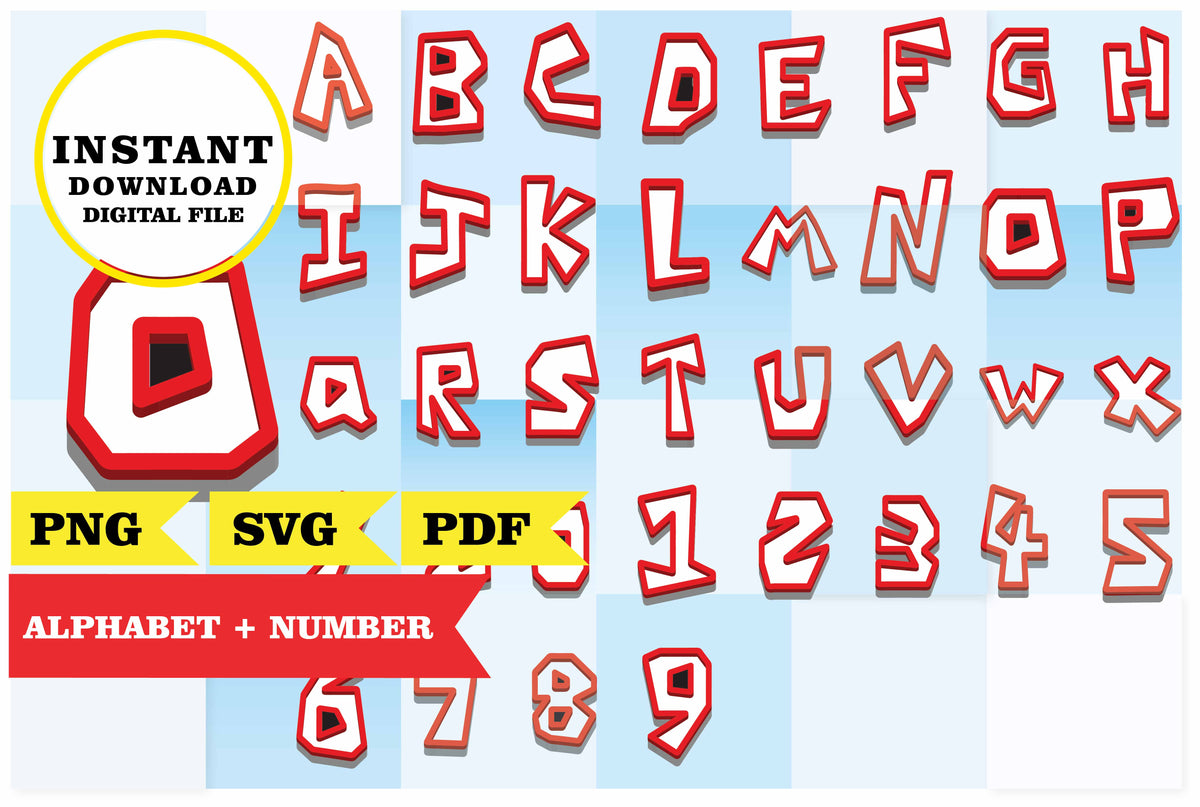 ROBLOX alphabet, SVG, PNG, PDF files – Phigraphic