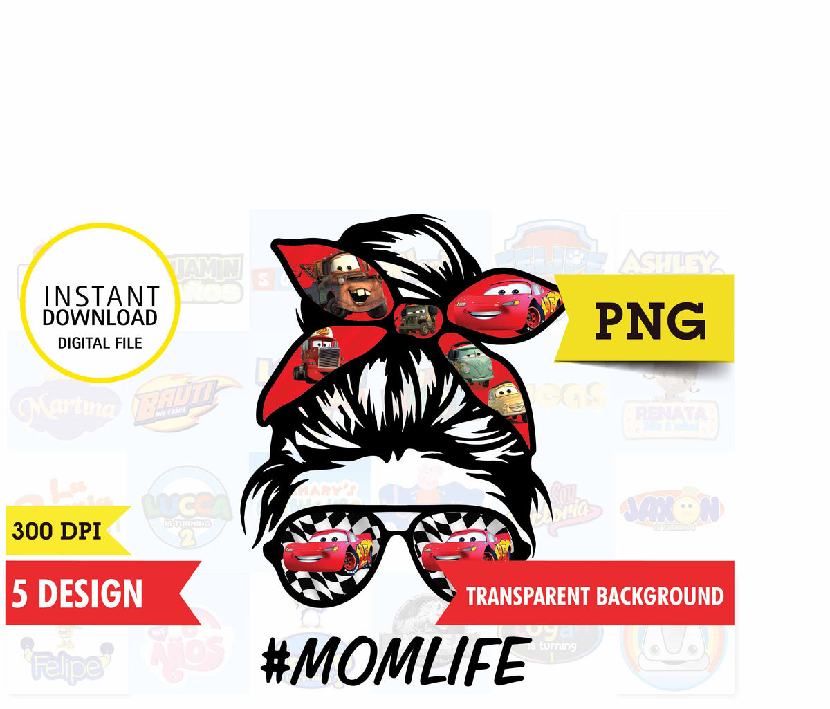 Cars - Lightning McQueen - MOM LIFE - DAD LIFE - KID LIFE - BABY LIFE ...