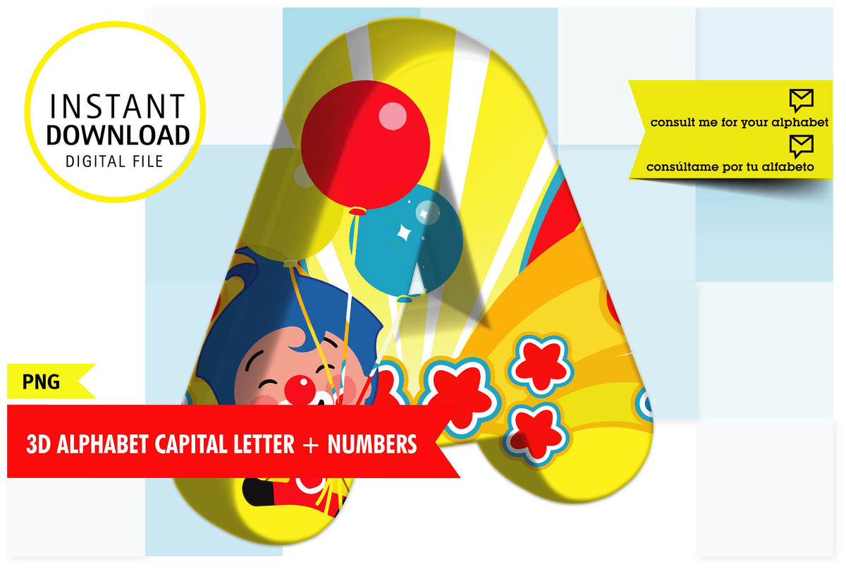 Plim plim Inspired Printable Alphabet Clipart – PNG Letters – Phigraphic